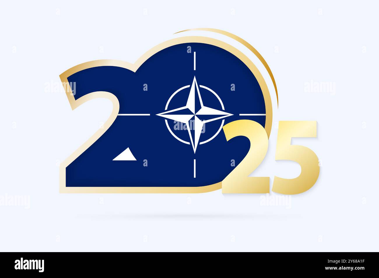 Year 2025 with Nato Flag pattern. Vector Illustration Stock Vector ...