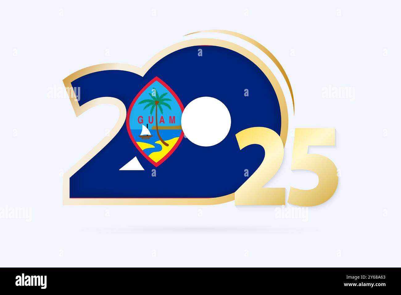 Year 2025 with Guam Flag pattern. Vector Illustration Stock Vector ...
