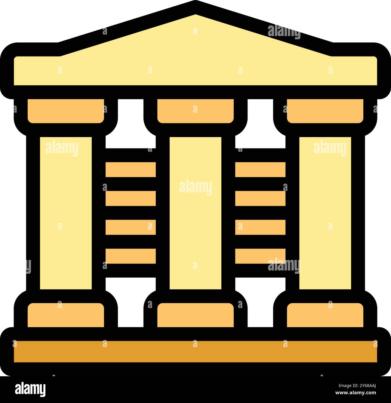 Simple vector illustration of an ancient greek temple facade showing ...