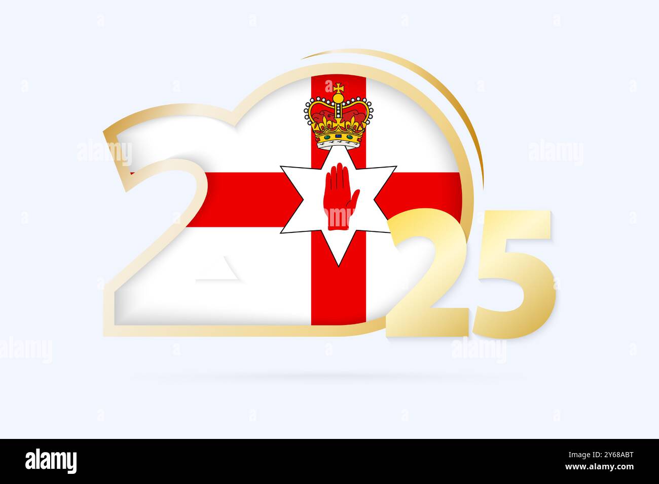 Year 2025 with Northern Ireland Flag pattern. Vector Illustration Stock ...
