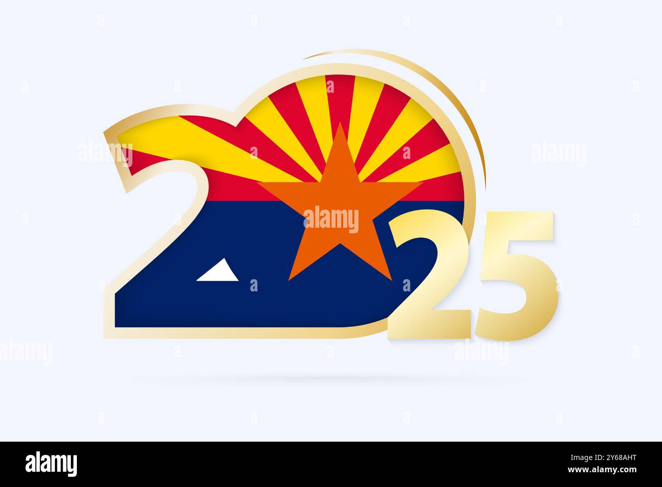 Year 2025 with Arizona Flag pattern. Vector Illustration Stock Vector ...