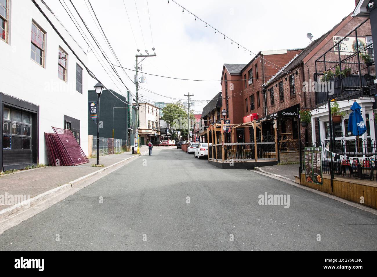 Empty George Street in downtown St. John's, Newfoundland & Labrador ...
