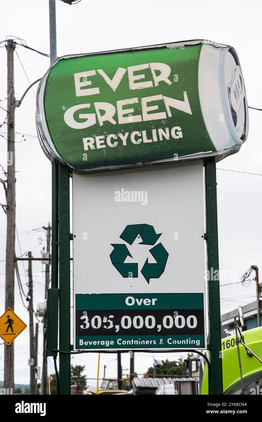 Ever Green Recycling sign at the Green Depot on Blackmarsh Road in St ...