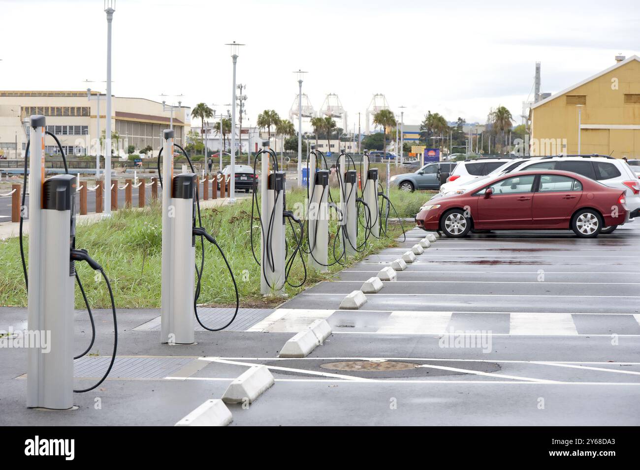 Alameda, CA - Dec 20, 2023: Charge Point EV Charging Station in the Sea ...
