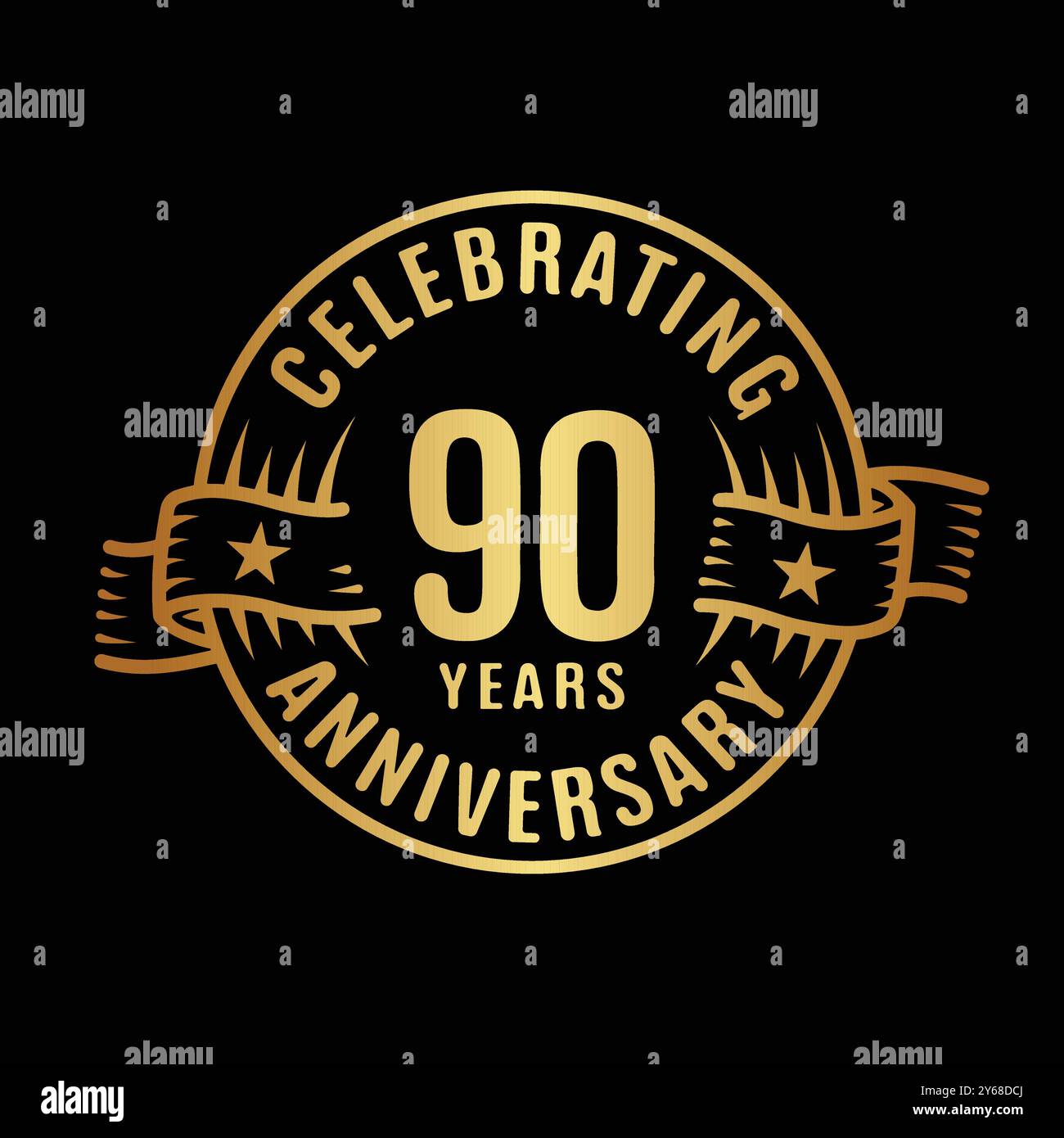 90 years logo design template. 90th anniversary vector and illustration ...