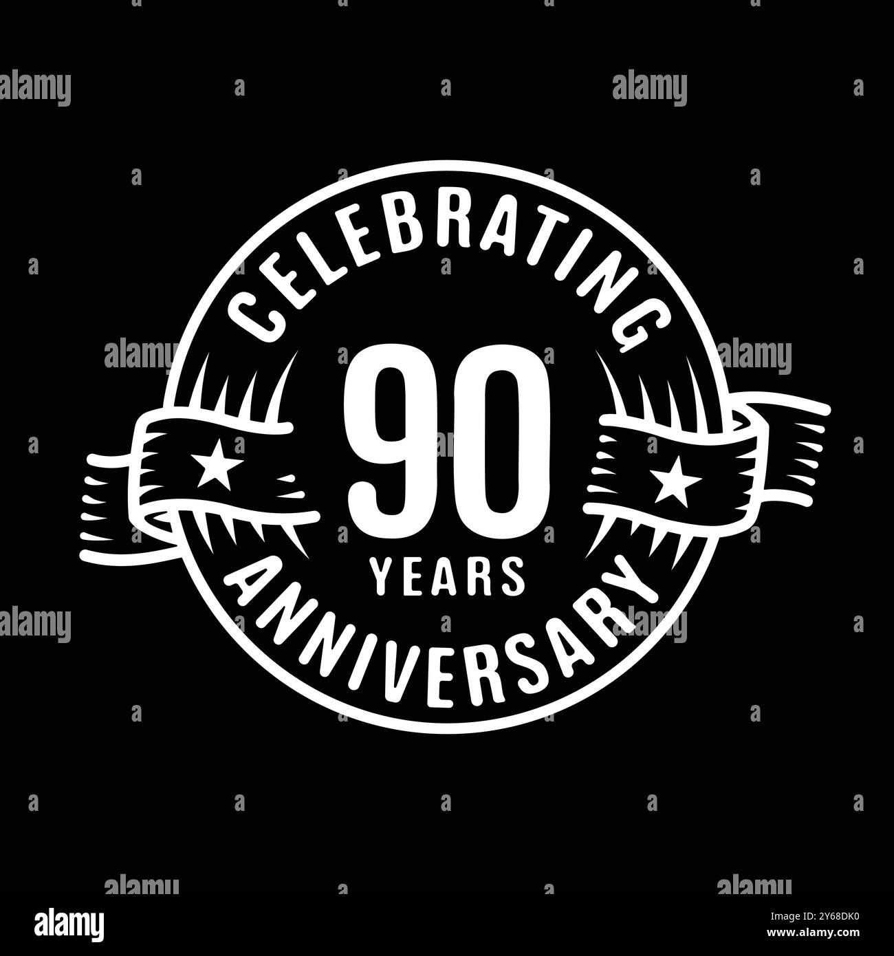 90 years logo design template. 90th anniversary vector and illustration ...