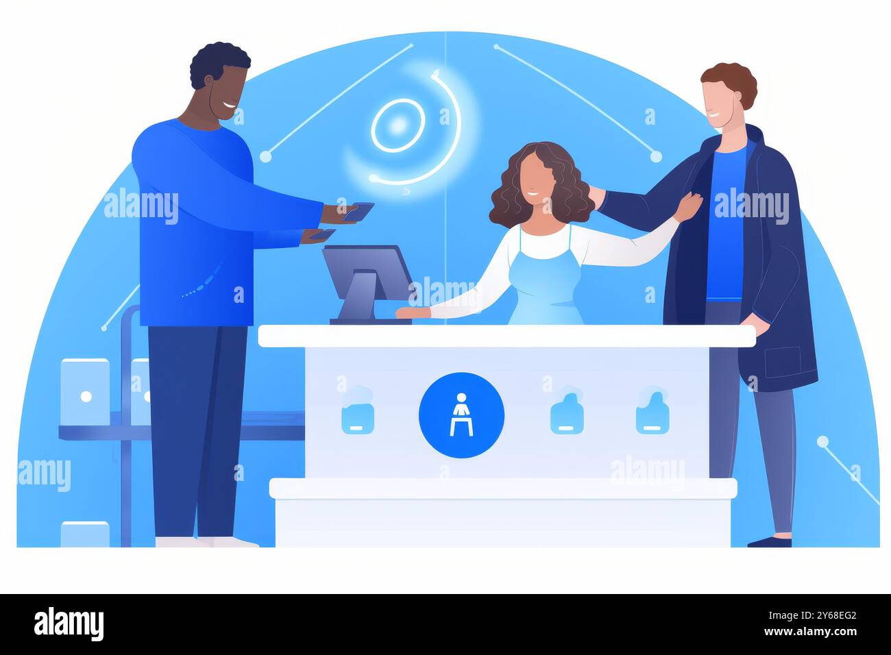 A seamless modern payment experience customer using contactless ...