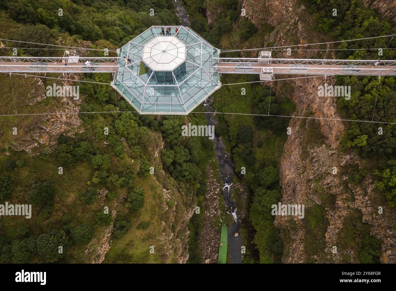 Glass bridge over a deep canyon Stock Photo - Alamy