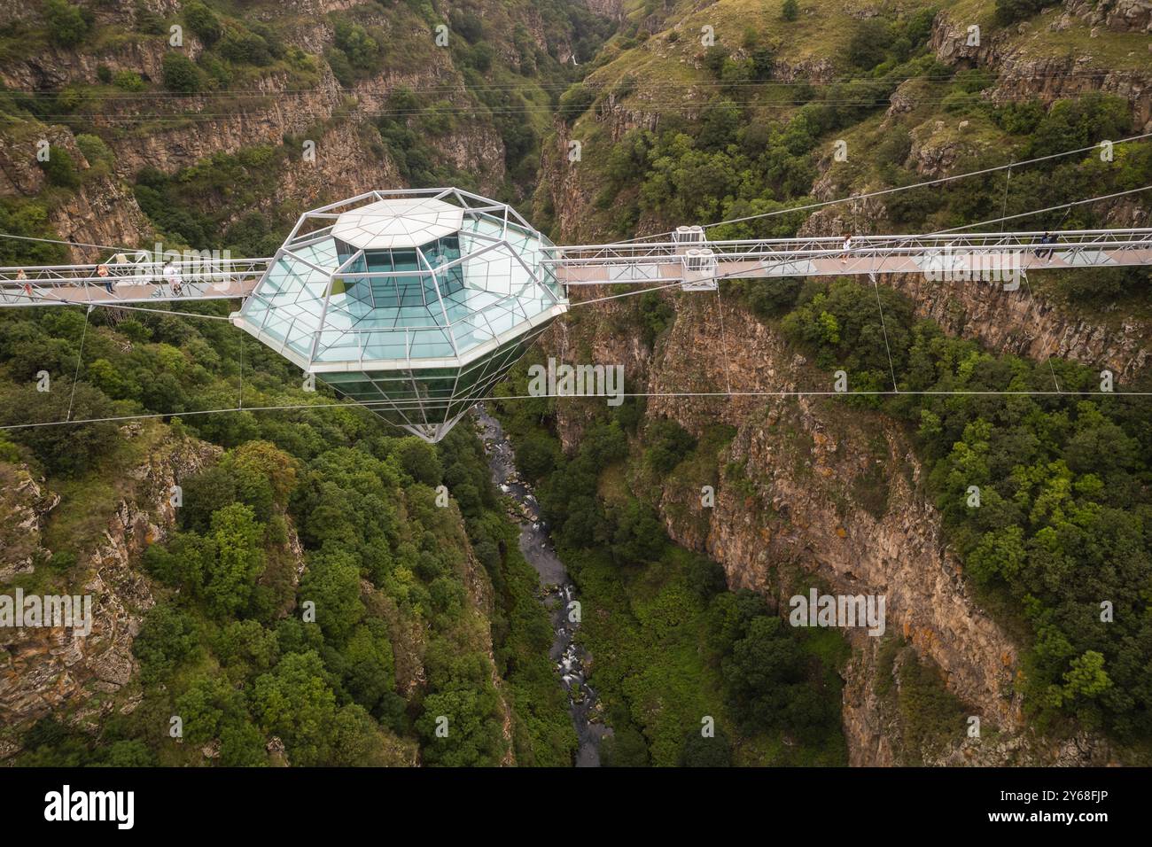 Glass bridge over a deep canyon Stock Photo - Alamy