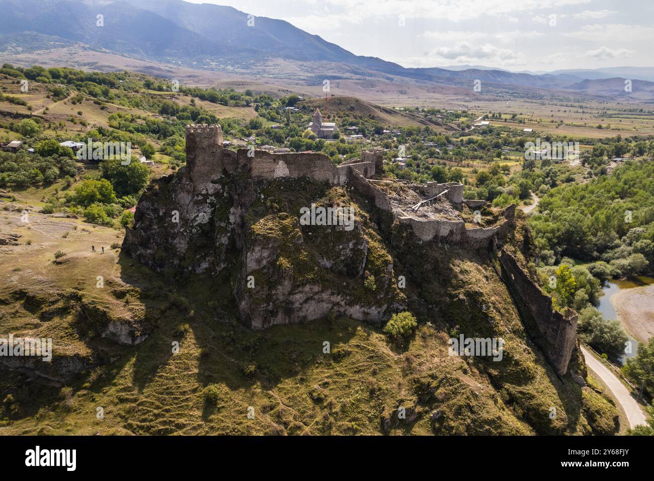 Ancient cliffside fortress ruins Stock Photo - Alamy