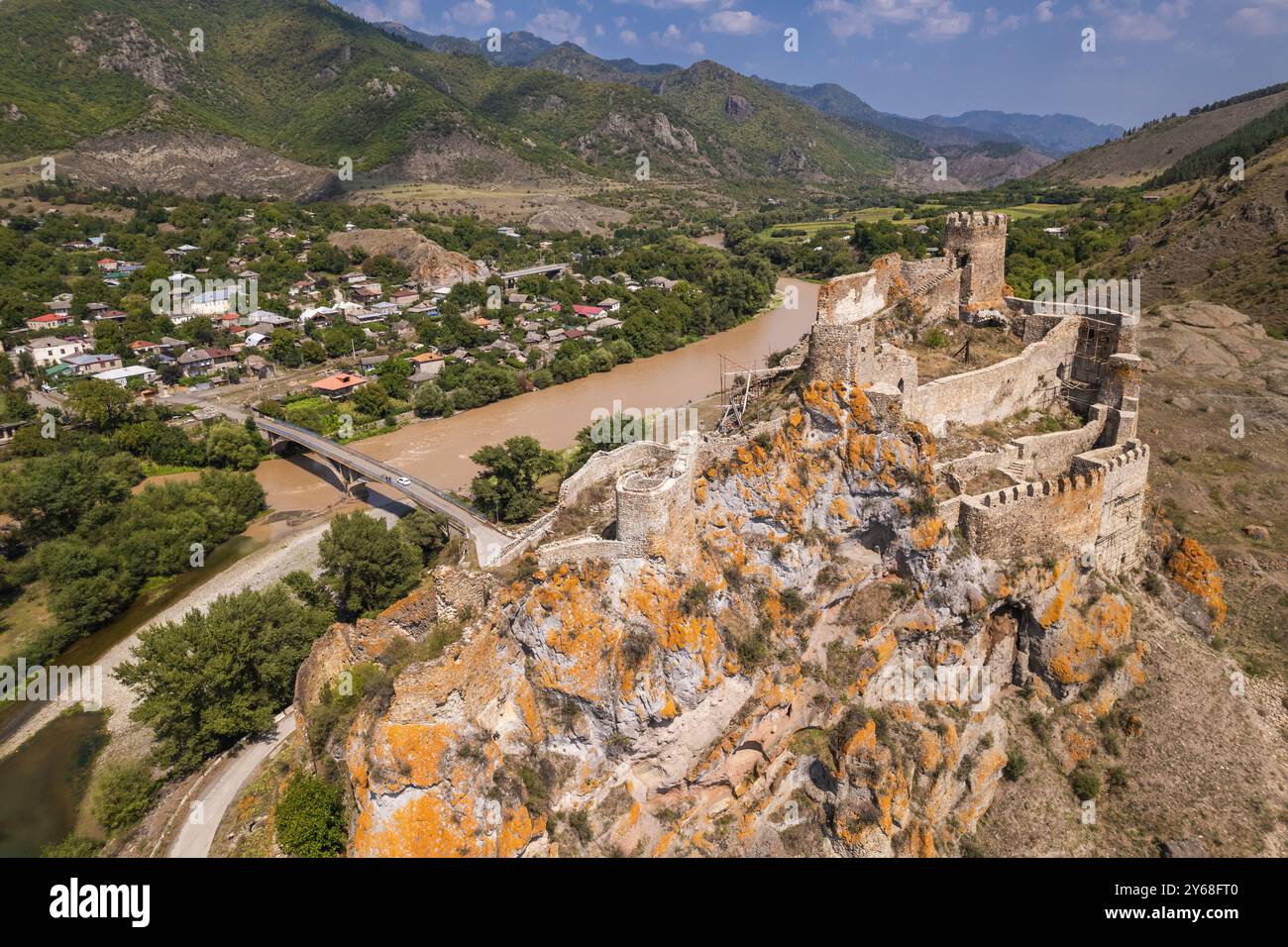Ancient cliffside fortress ruins Stock Photo - Alamy