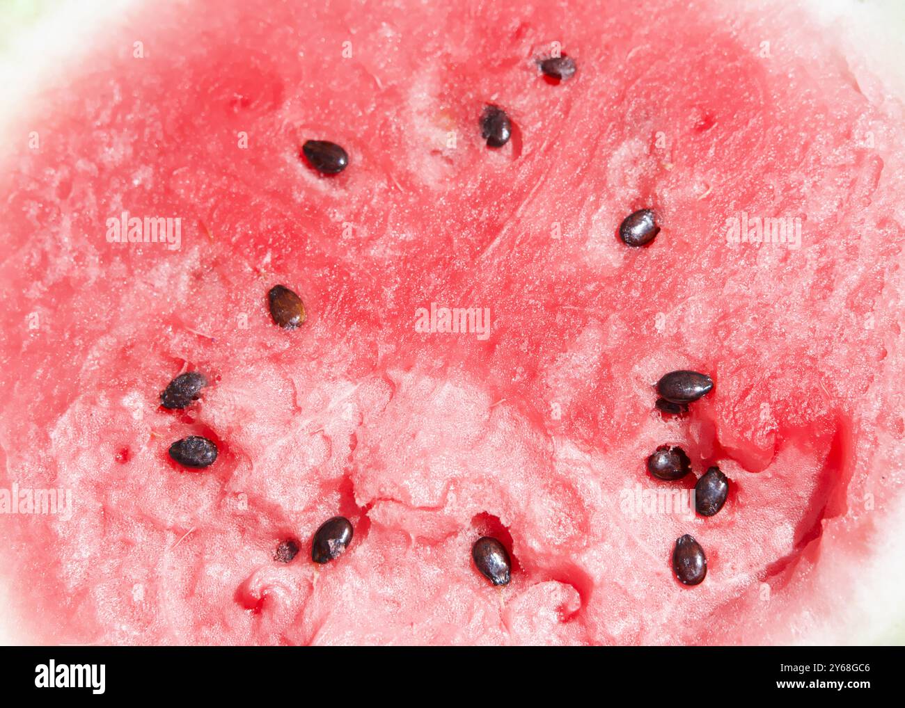 Close up on a slice of whole watermelon cross section laid out to form ...