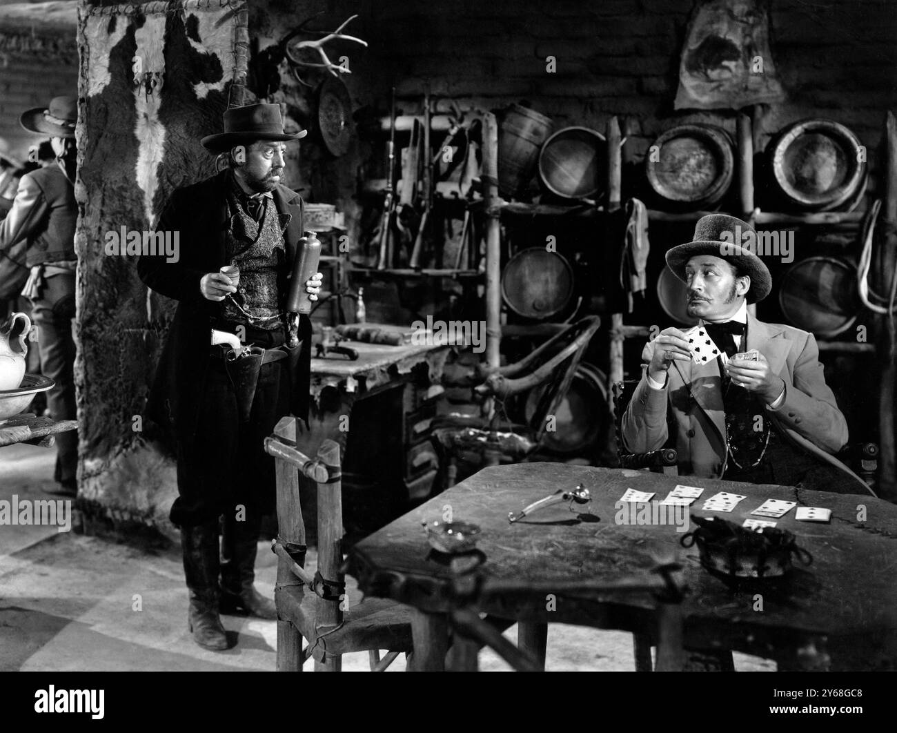 Porter Hall, Warren William, on-set of the western film, "Arizona ...