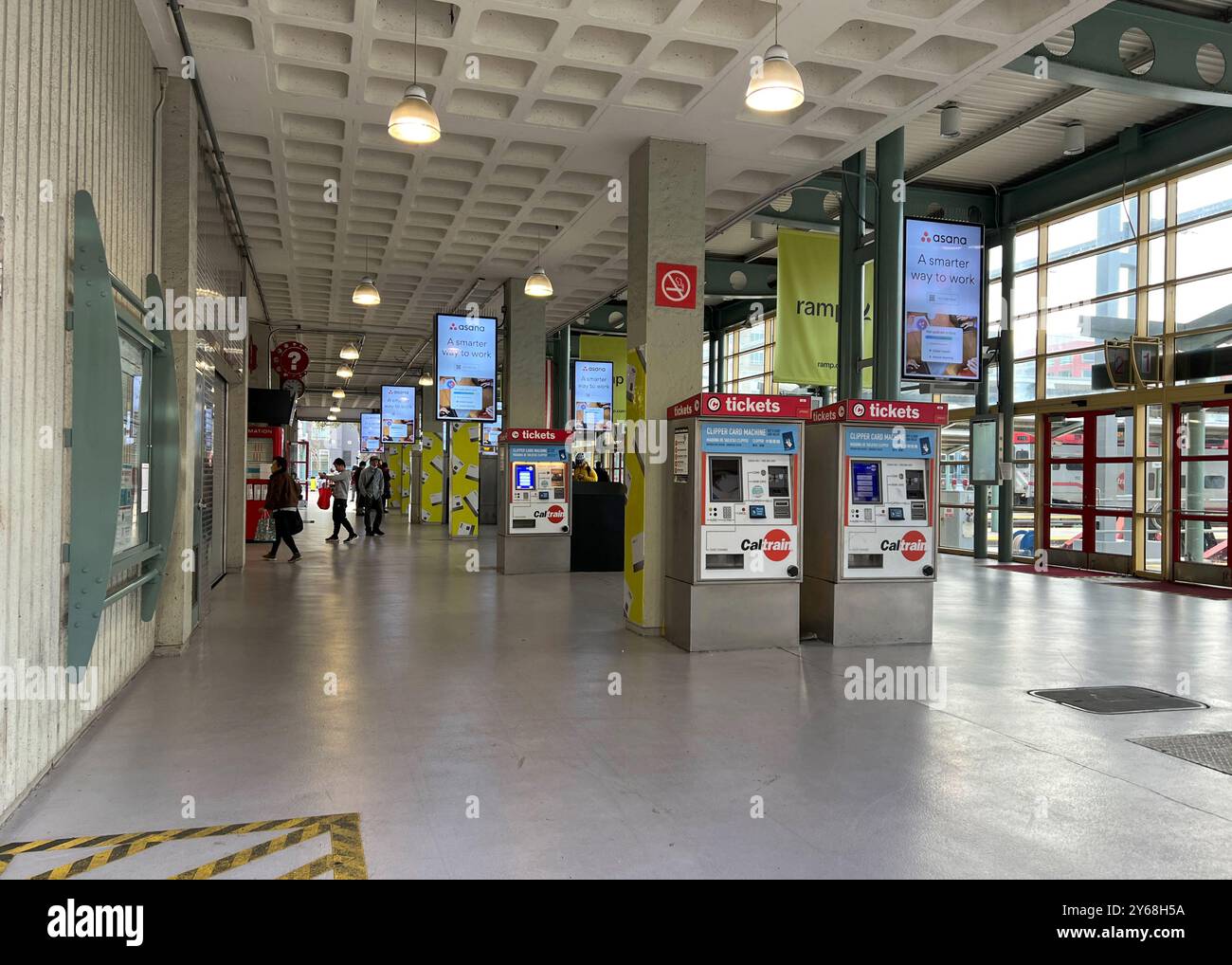 San Francisco, CA - Jan 15, 2024: Cal Train ticket machines at 4th and ...