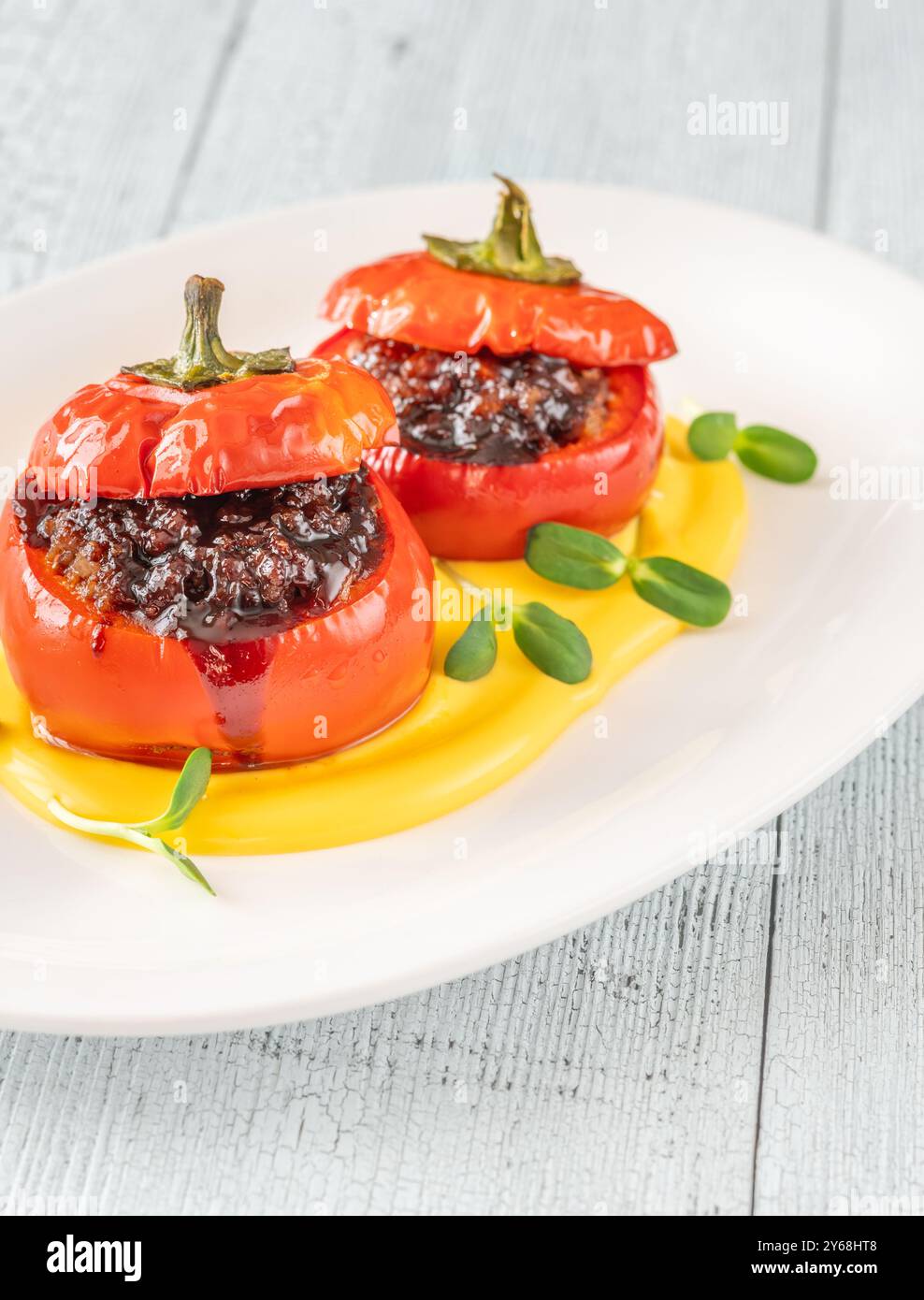 Colorful bell peppers filled minced hi-res stock photography and images ...