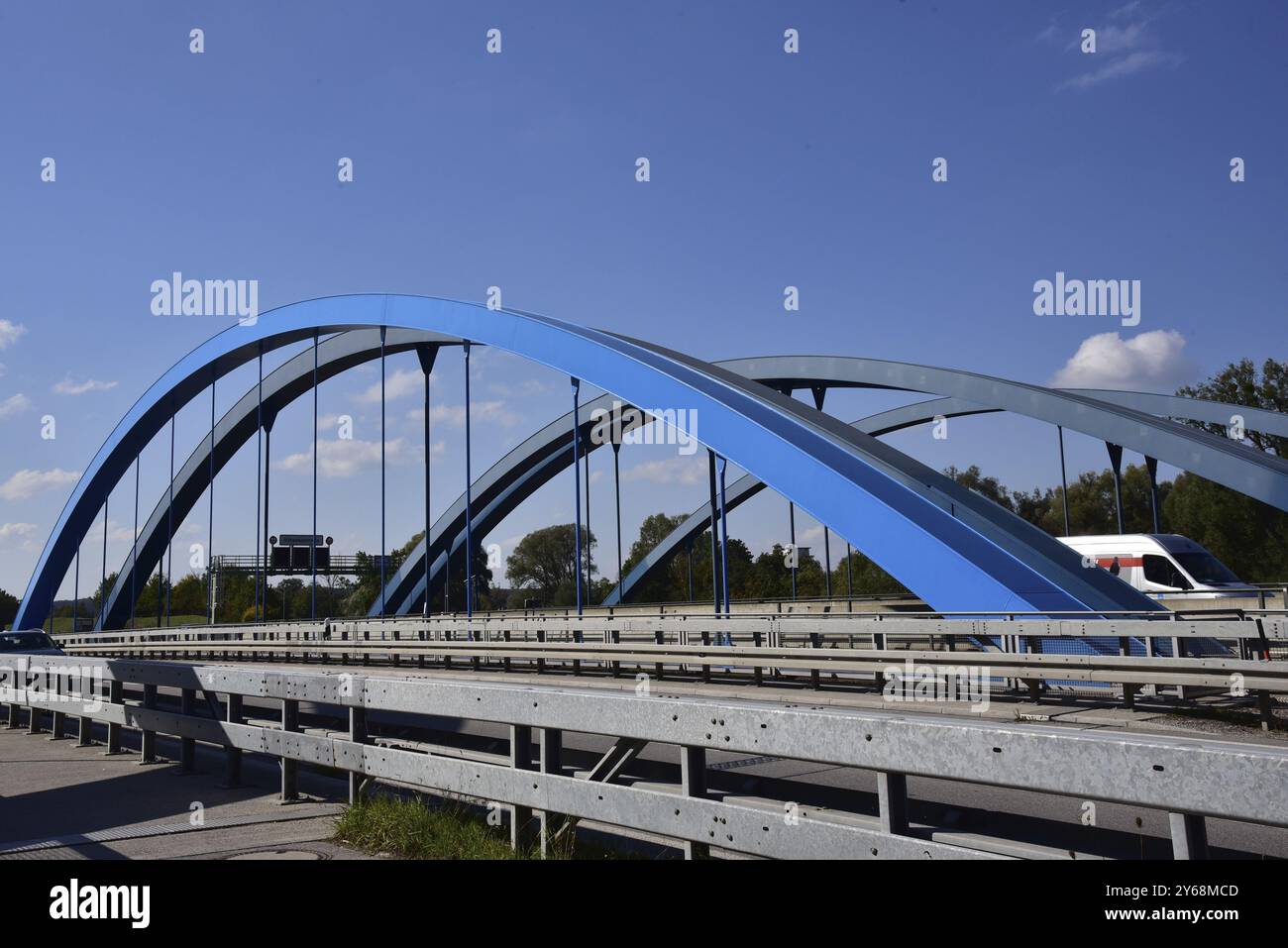 Bridge over the Amper on the A96 motorway near Stegen am Lake Ammer ...