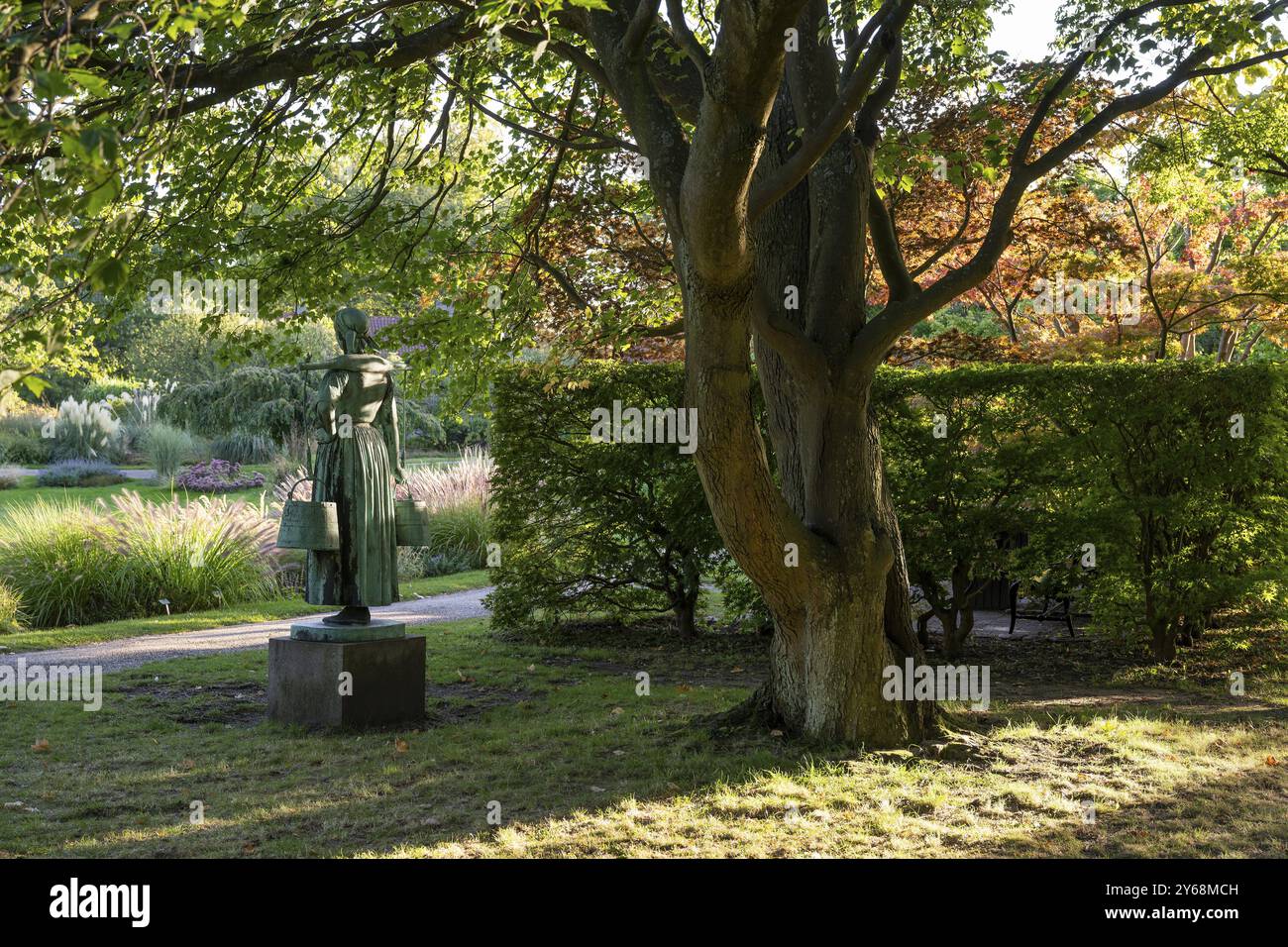 Sculpture of a milker by Wilhelm Bissen, Park, agriculture School ...