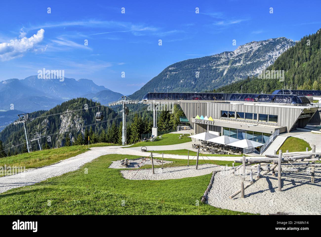 The new middle station of the Jennerbahn cable car with gondola ...