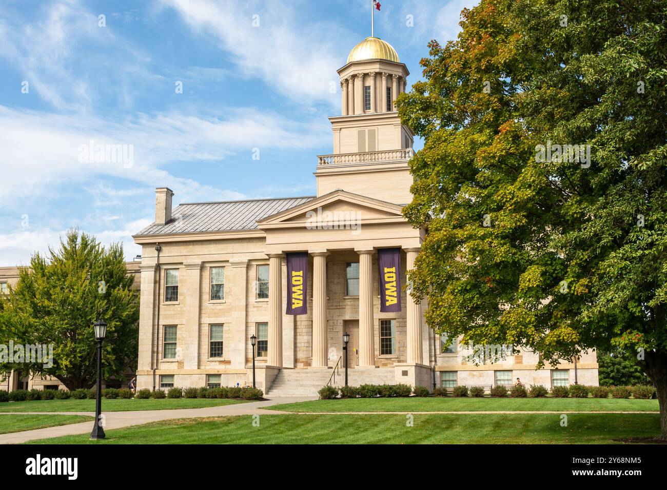 The old Capitol Building and museum in Iowa City, Iowa, USA Stock Photo ...