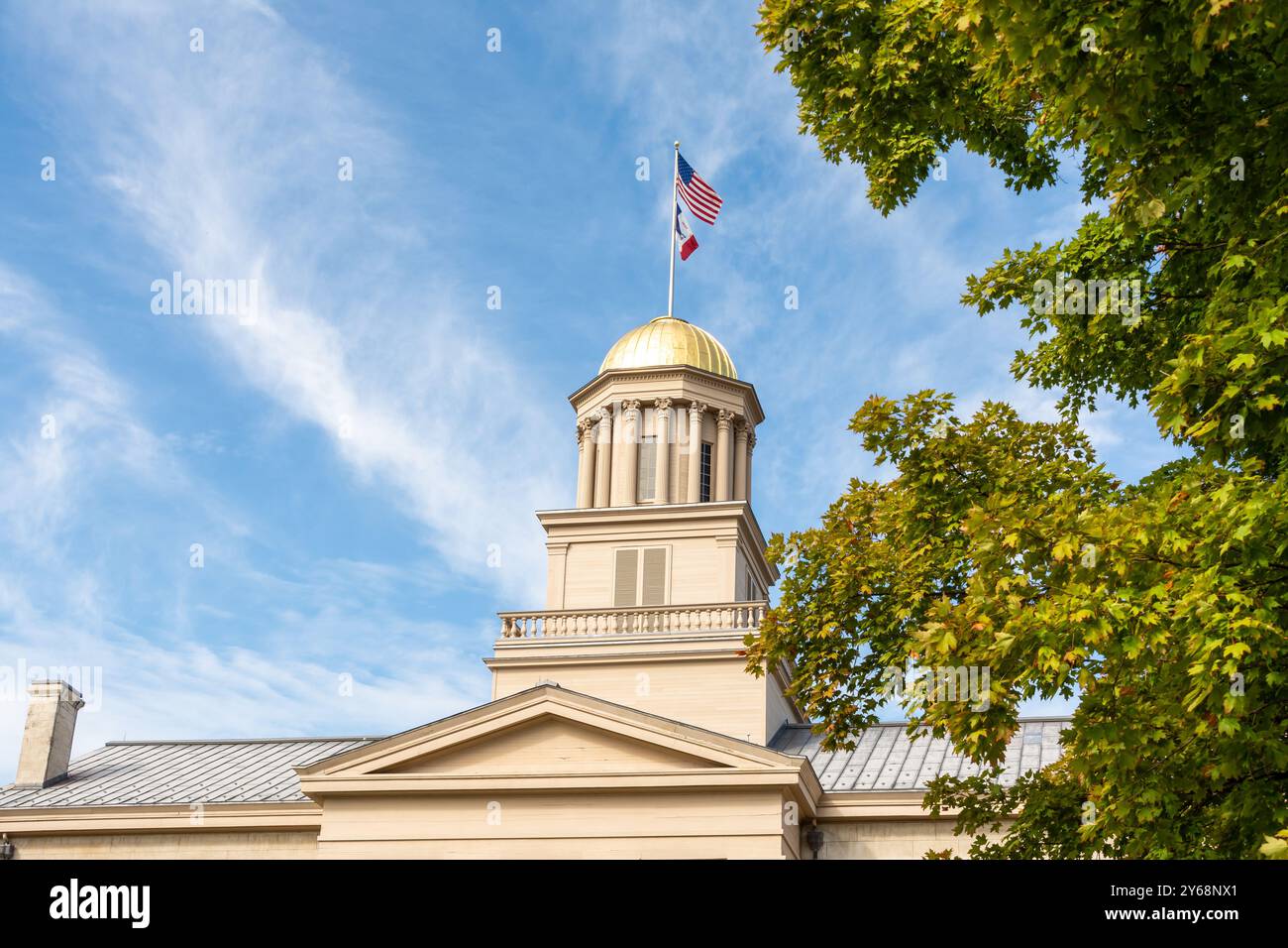 The old Capitol Building and museum in Iowa City, Iowa, USA Stock Photo ...
