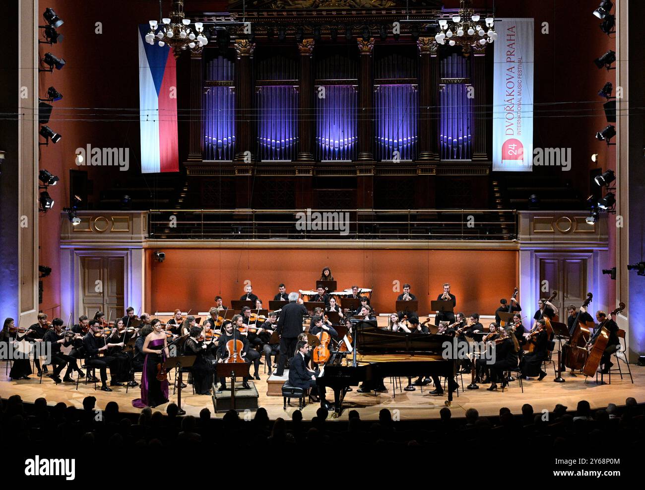 Prague, Czech Republic. 24th Sep, 2024. The Czech Student Philharmonic ...