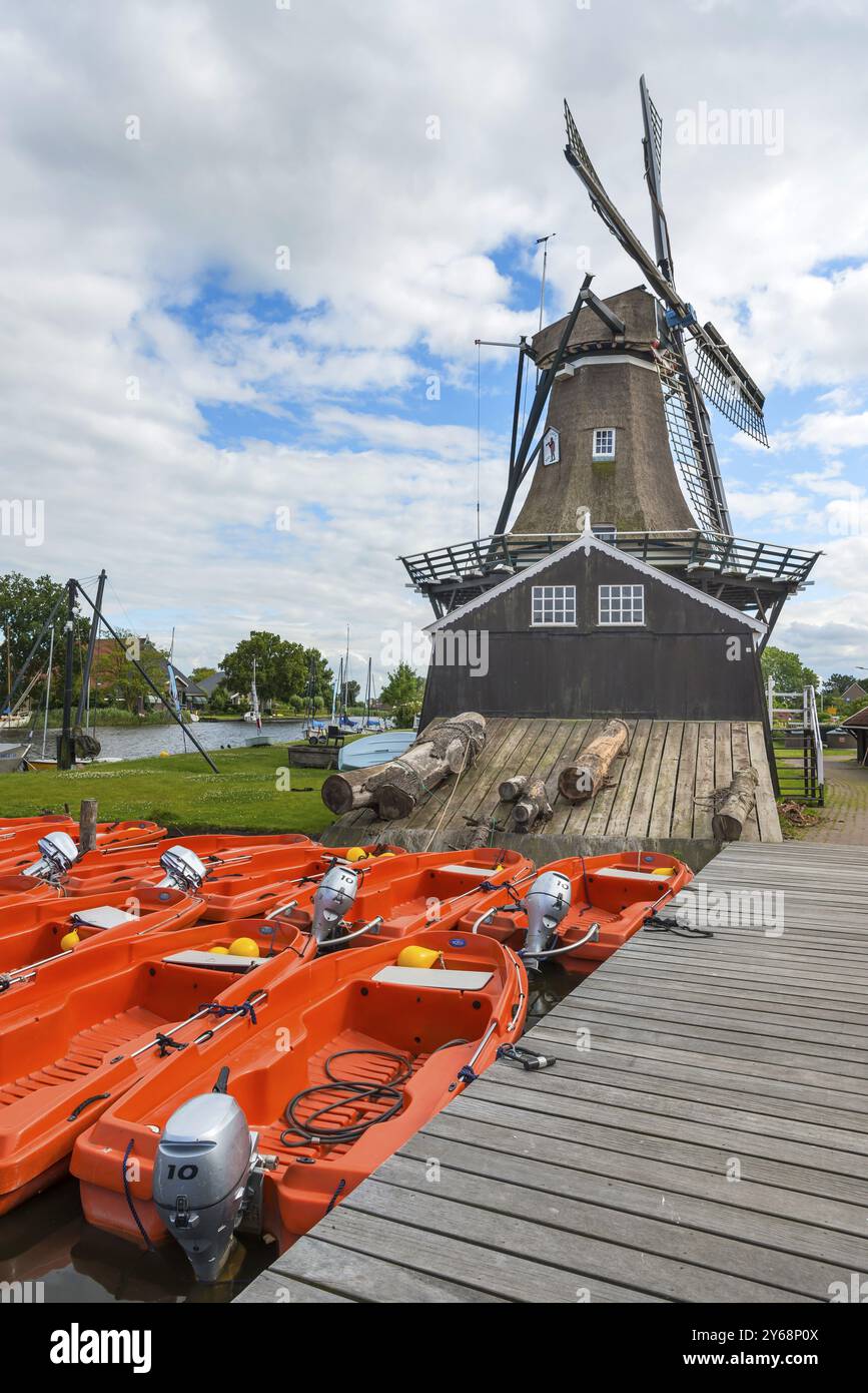 Windmill, boat, motorboat, rental, architecture, historical, history ...
