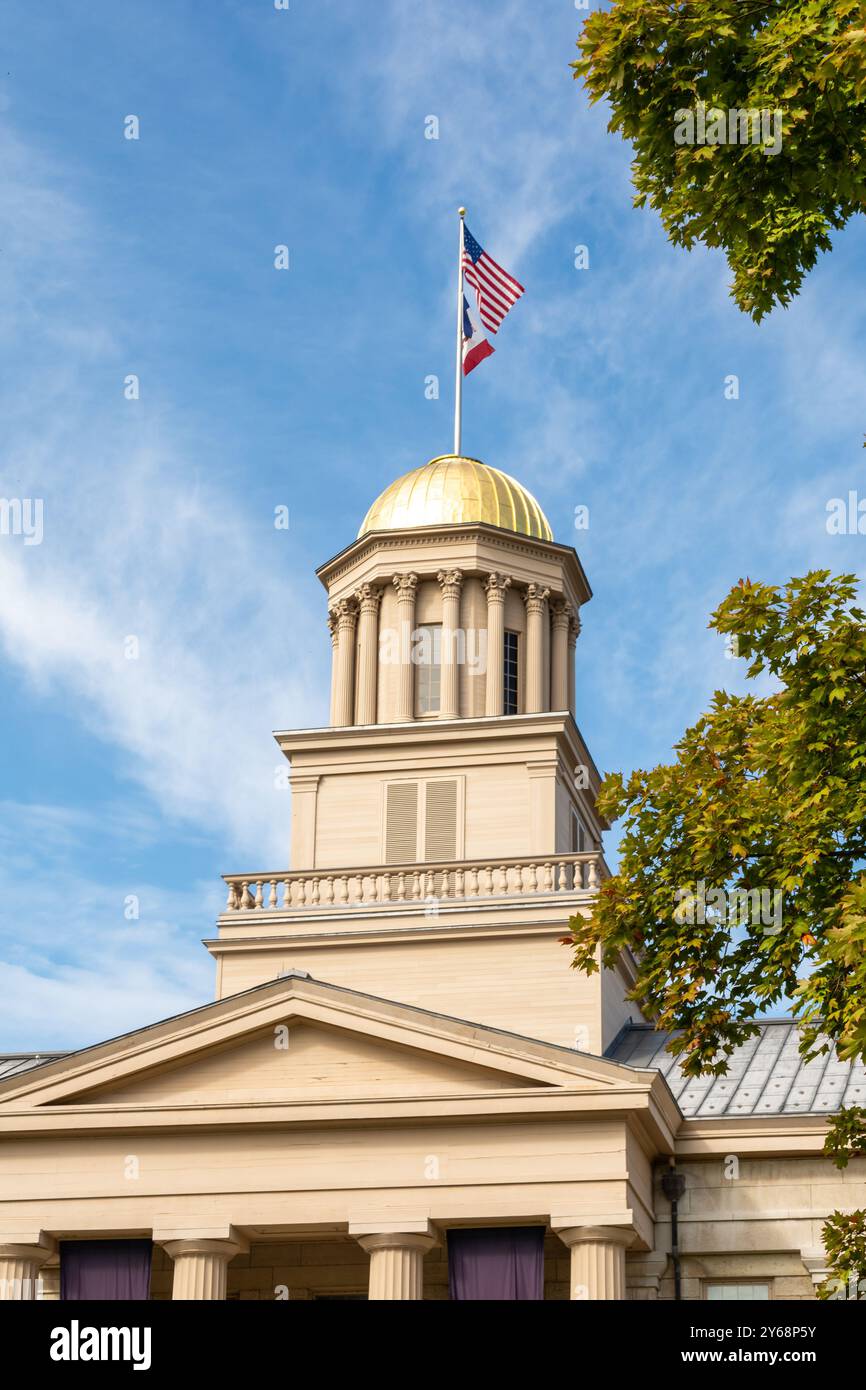 The old Capitol Building and museum in Iowa City, Iowa, USA Stock Photo ...