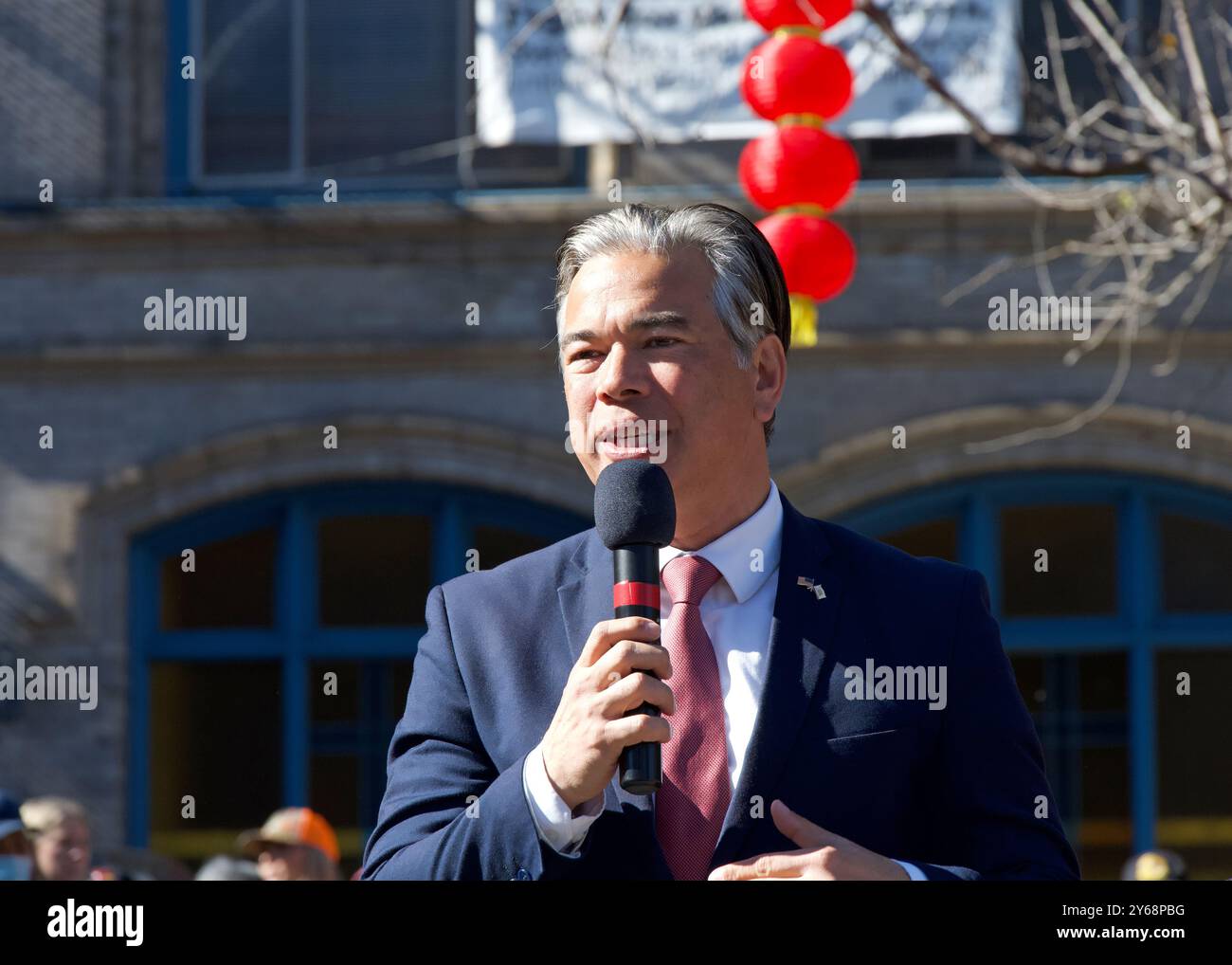 San Francisco, CA - Feb 10, 2024: District Attorney Rob Bonta speaking ...