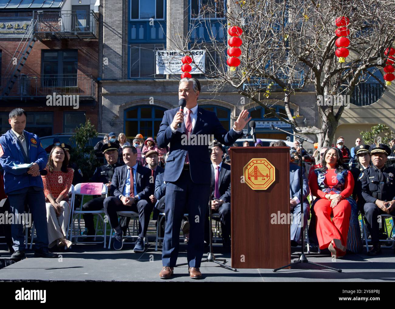 San Francisco, CA - Feb 10, 2024: District Attorney Rob Bonta speaking ...