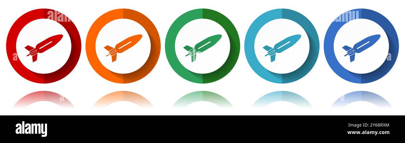Round icons set rocket Cut Out Stock Images & Pictures - Alamy