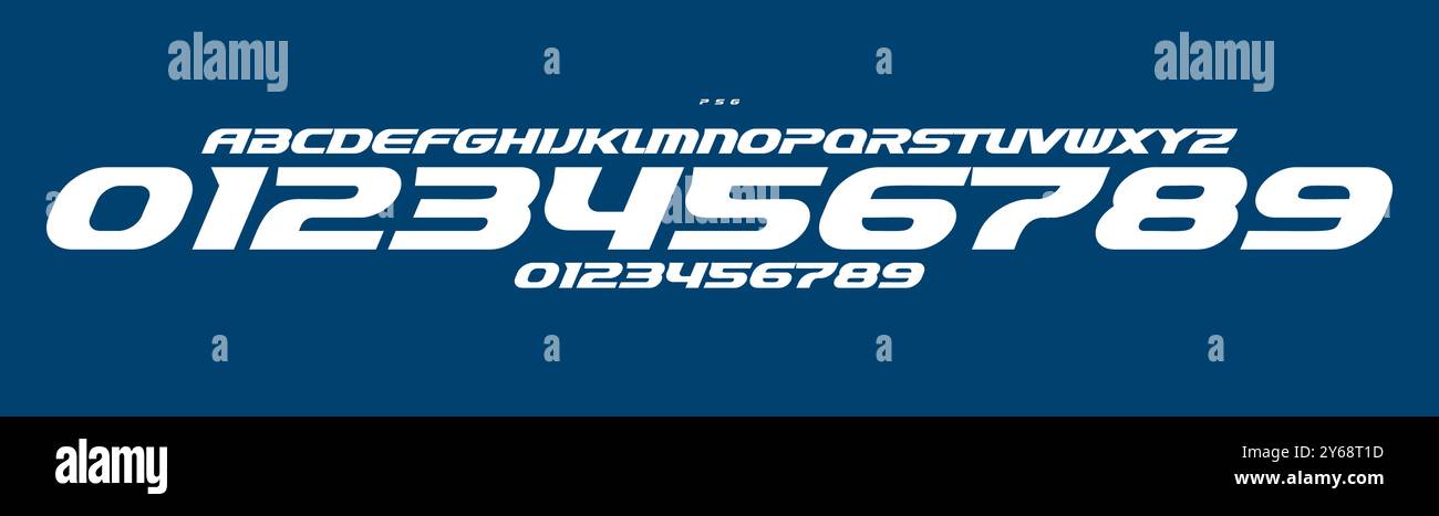 Speed typography, italic sans serif numbers and letters, aerodynamic ...