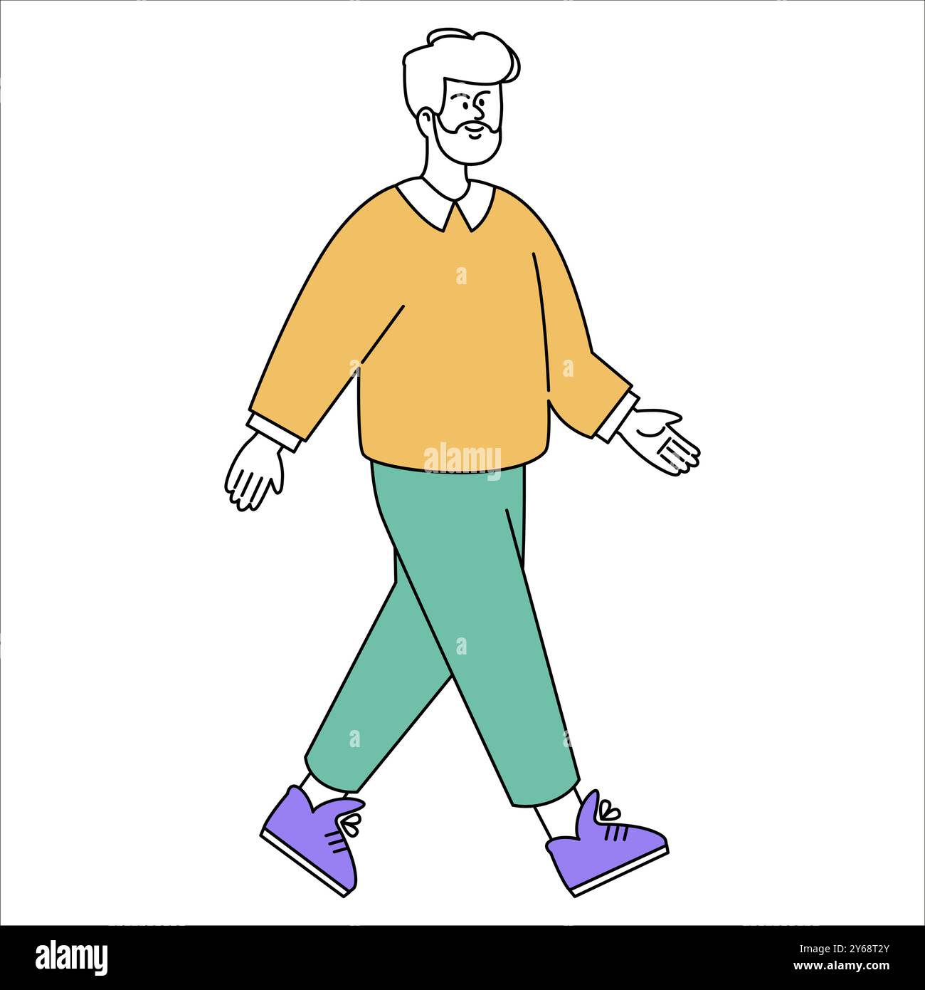 Confident businessman walking concept. Young professional strides ...