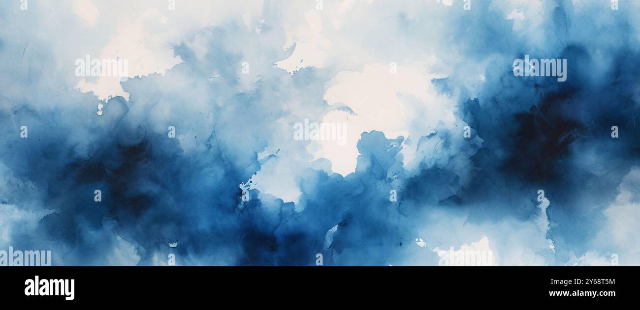 Abstract Blue Watercolor Painting Banner Background Stock Photo - Alamy