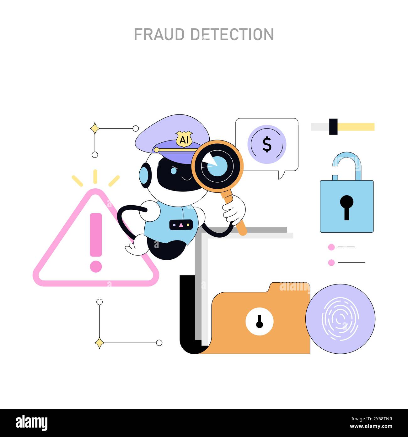 Artificial intelligence fraud detection concept. Robot detective ... Artificial intelligence fraud detection concept. Robot detective ...