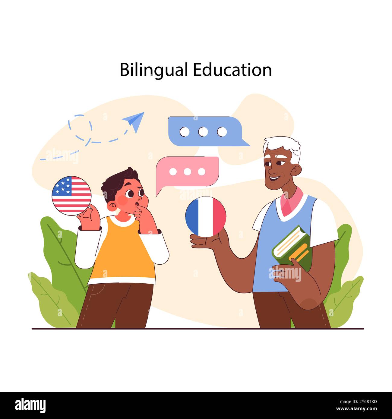 Bilingual school children Stock Vector Images - Alamy