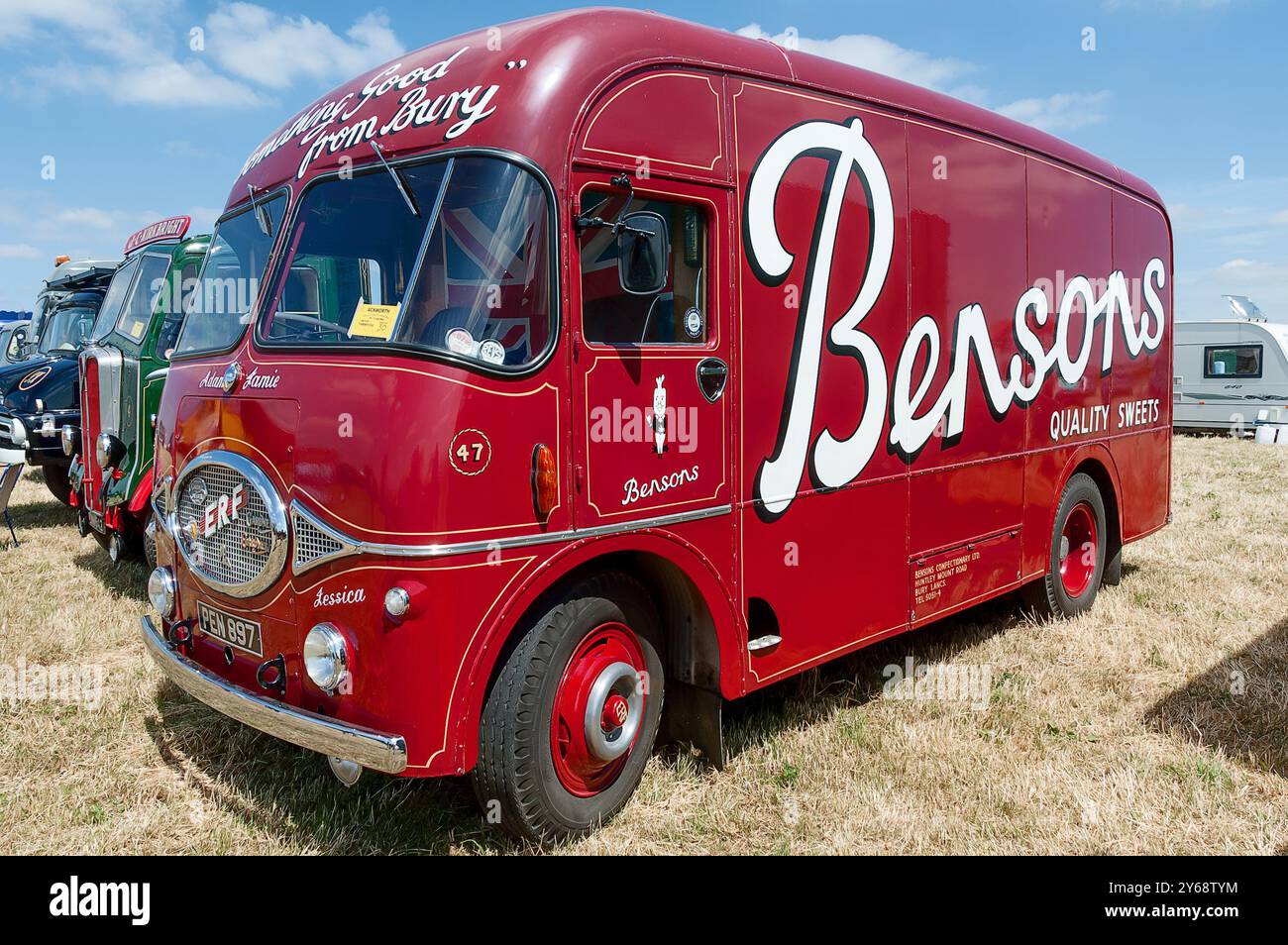 A vintage van labelled Bensons Quality Sweets on display at Ackworth ...