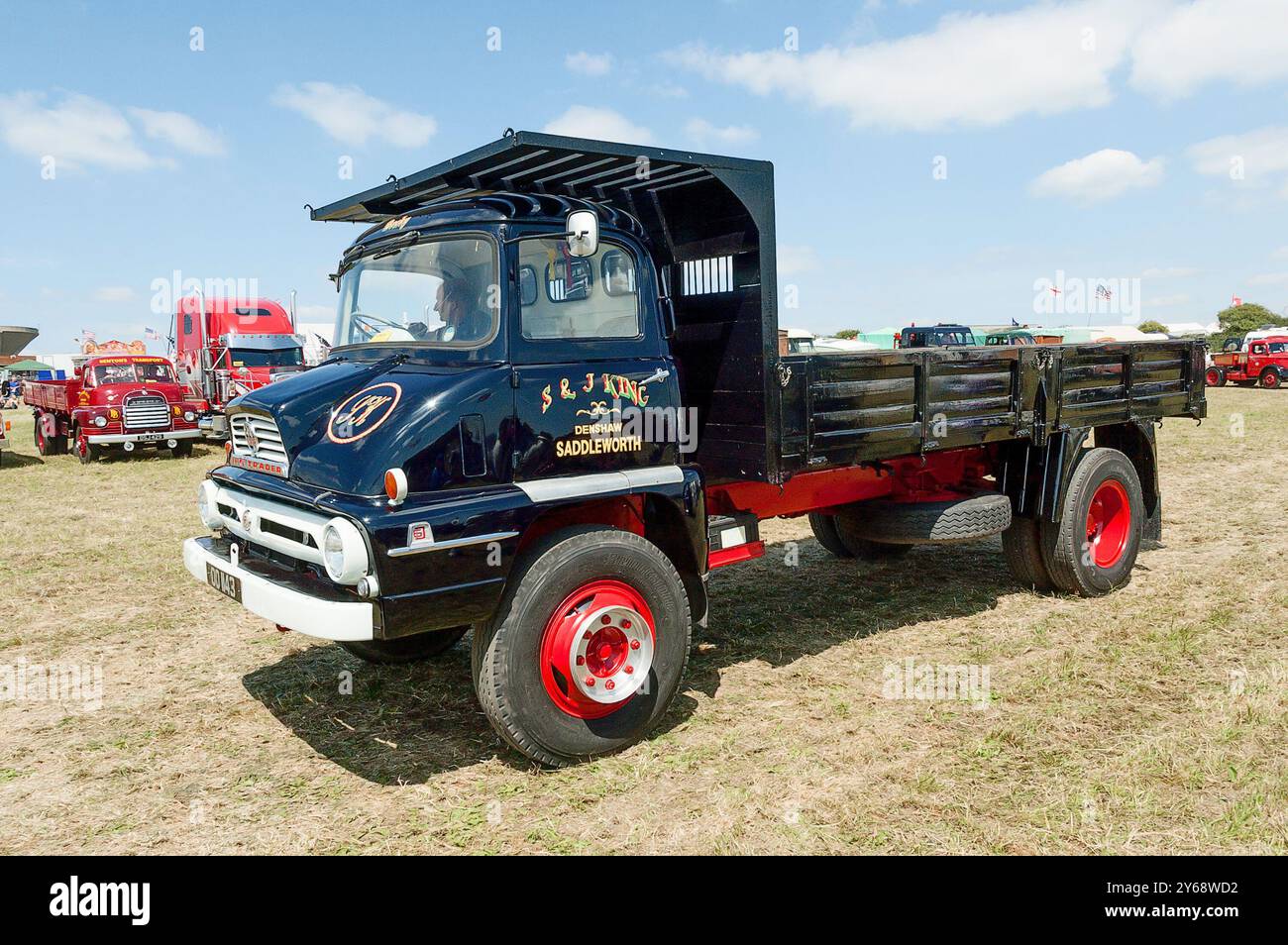 A 1961 Ford Thames Trader truck drives around the display ring at ...