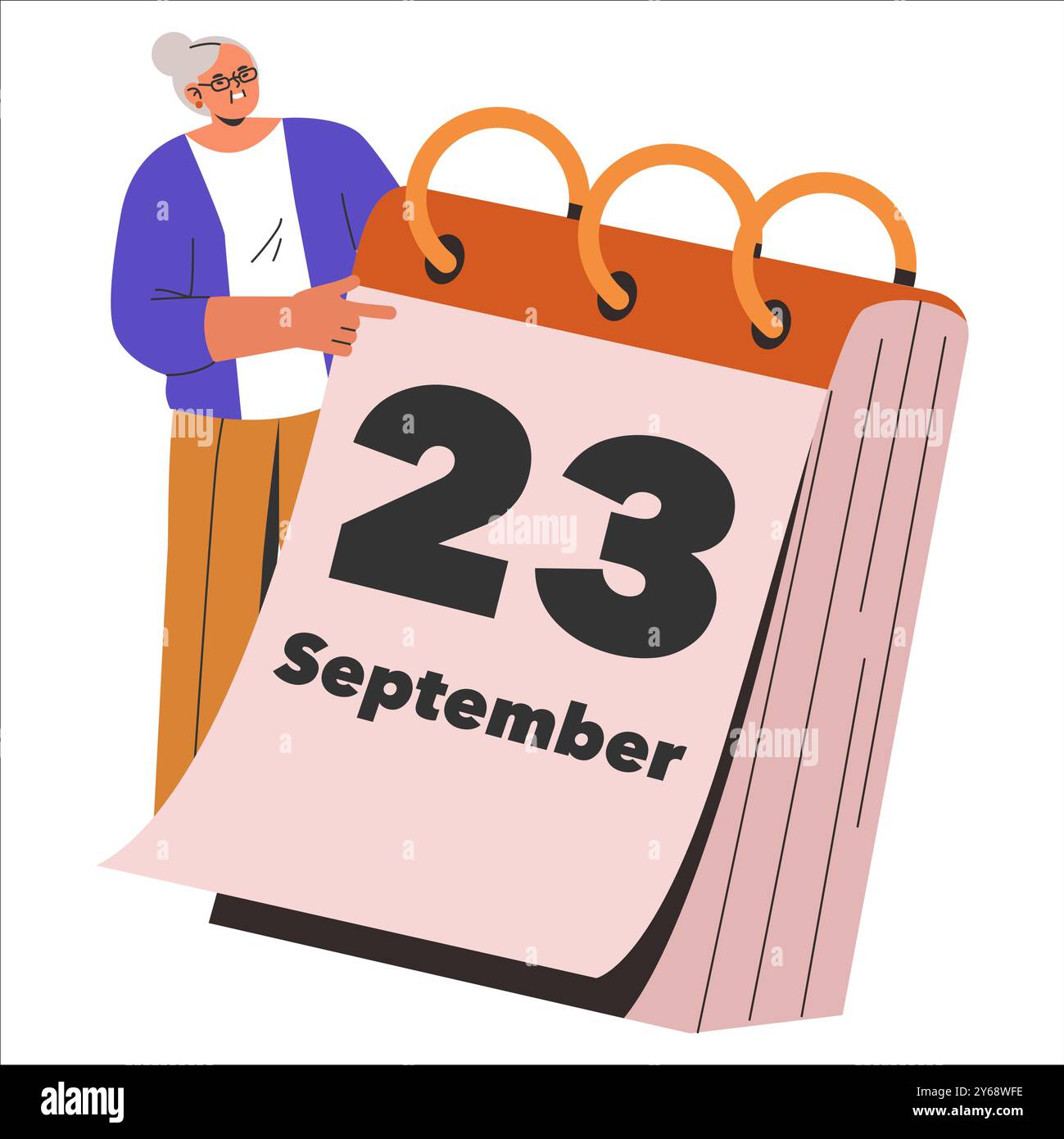 Planning concept. A businesswoman interacts with a giant calendar ...