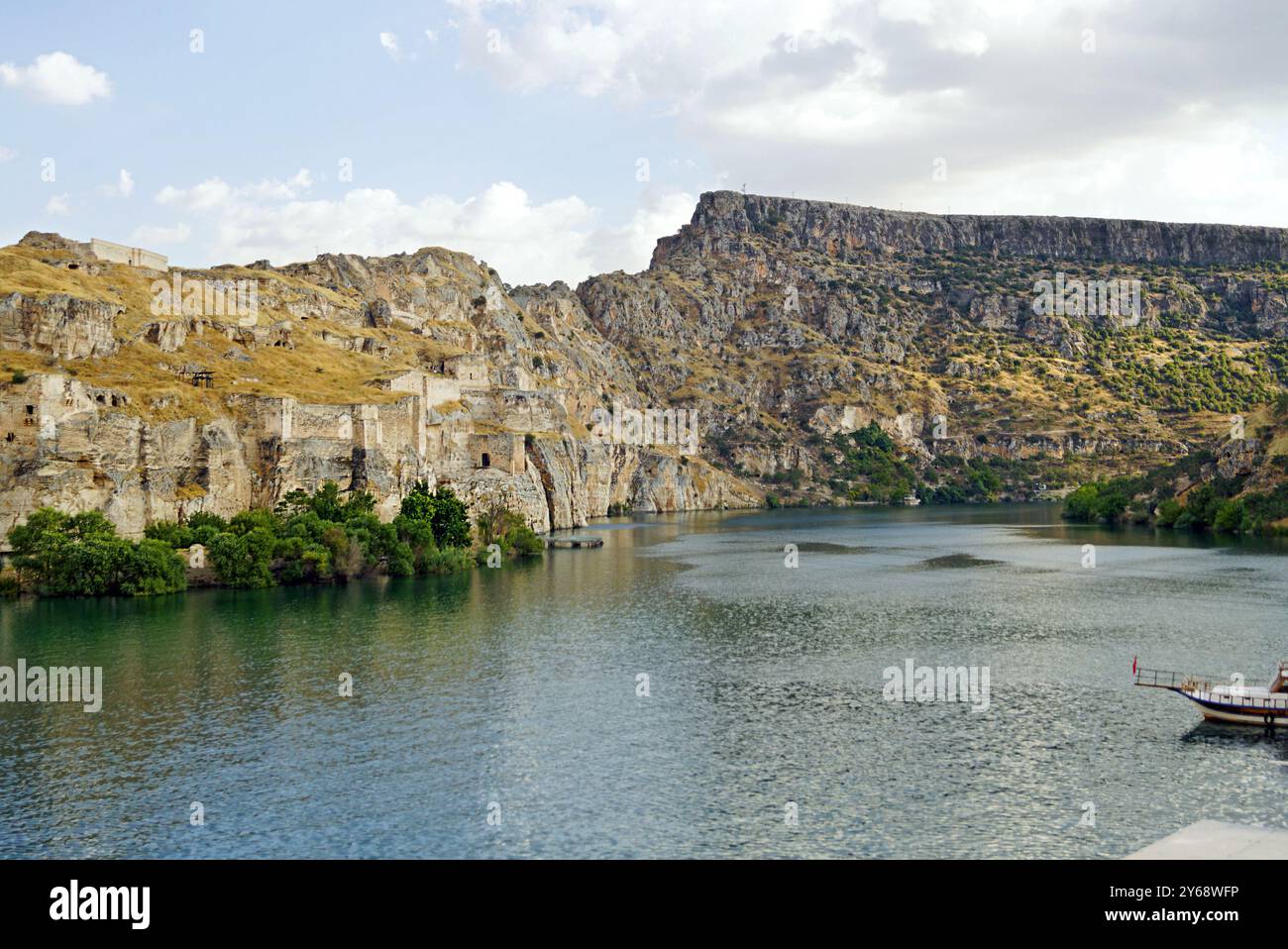 Mountains of the canyon, the waters of the Euphrates River and the ...