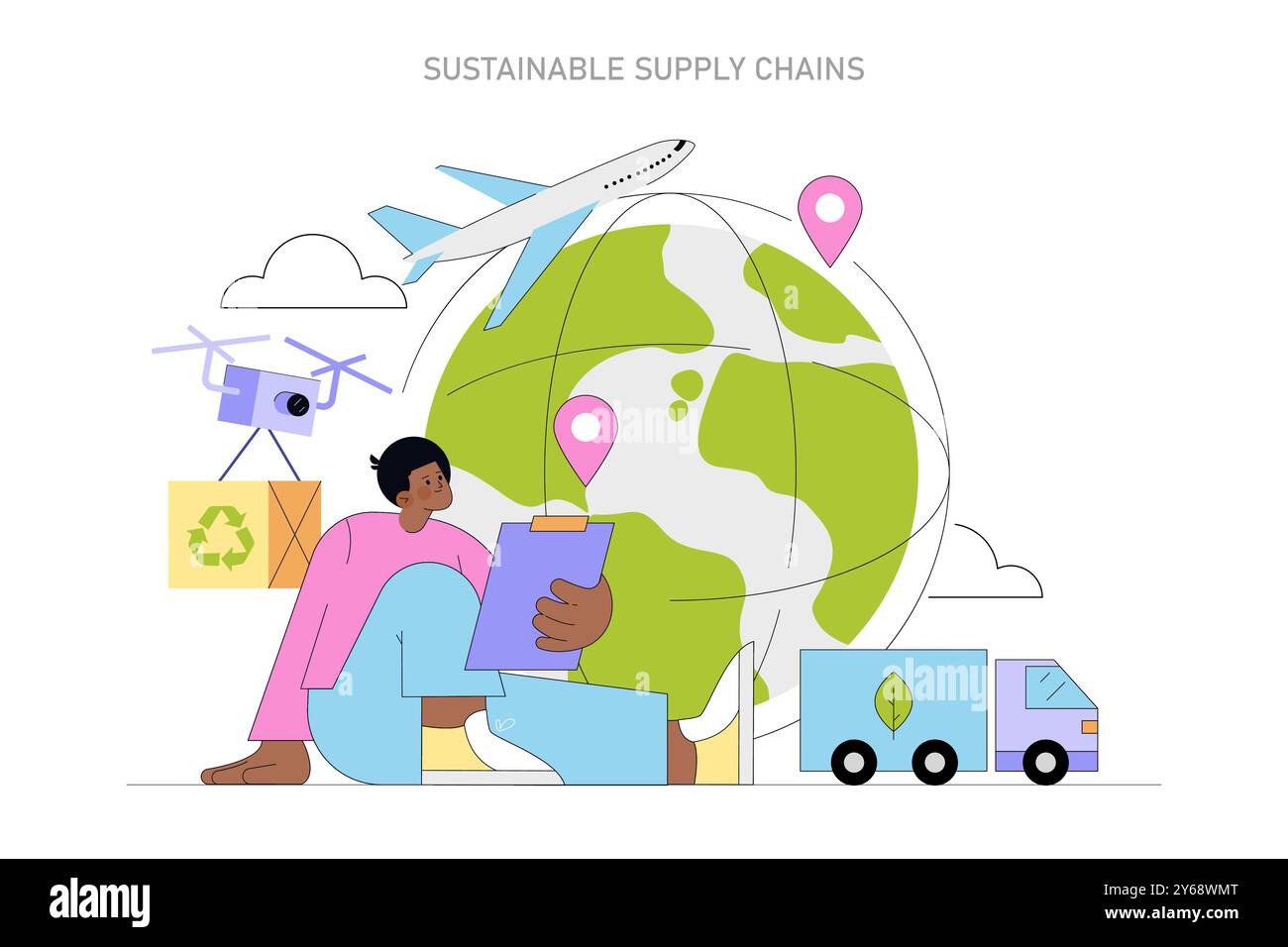 Sustainable Supply Chains concept. A strategic approach to create environmentally-conscious ...