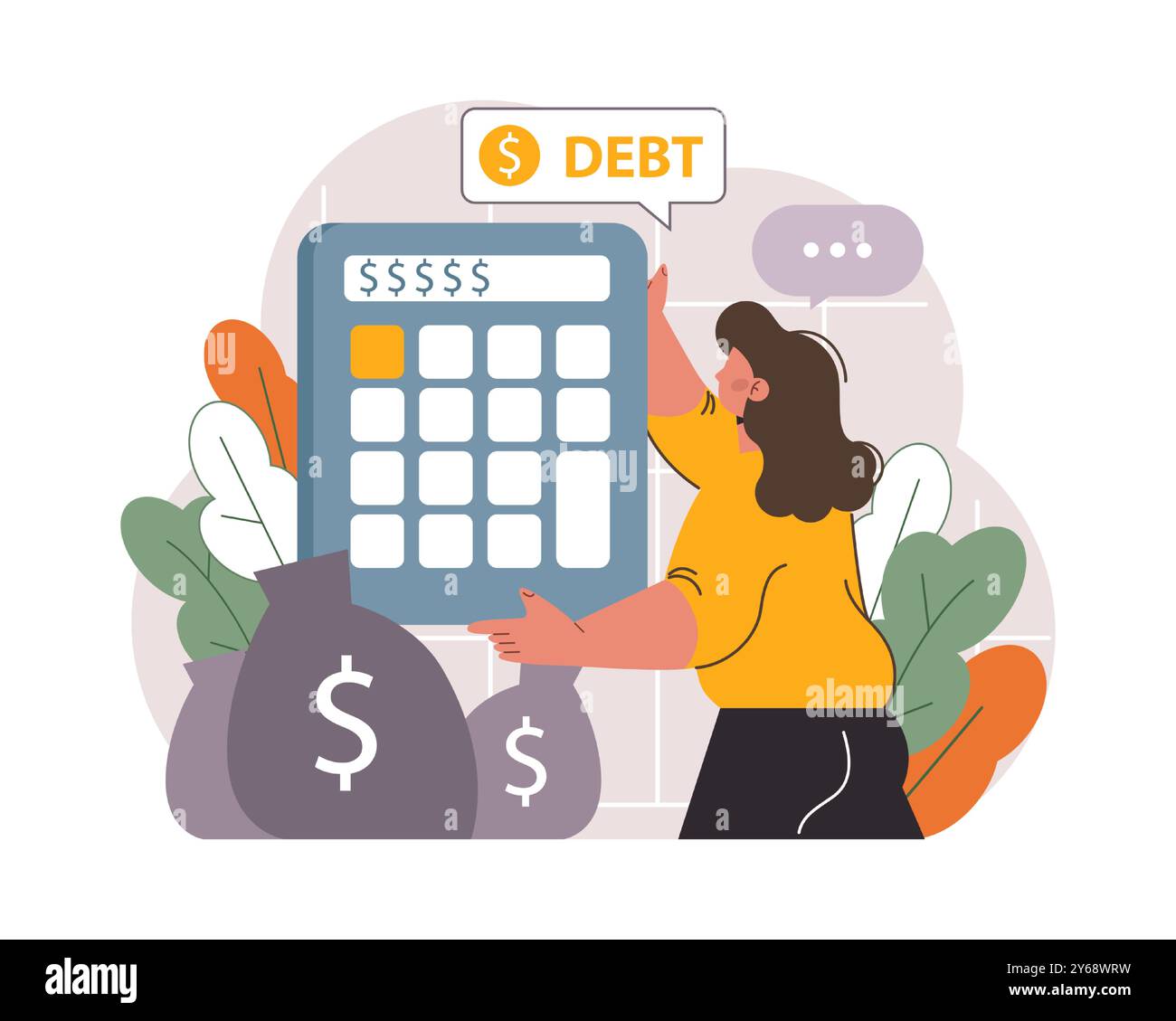 Student debt. Young graduated character with a financial crisis ...