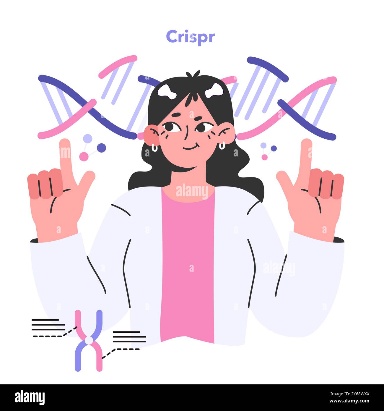 CRISPR. Innovative medicine and science technology. Scientist work with DNA molecule structure ...
