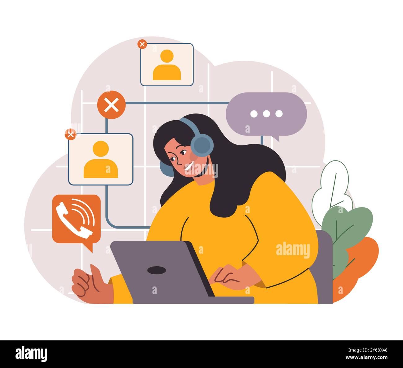 Hybrid work. Characters with a flexible schedule, working from office and home. Telework and ...