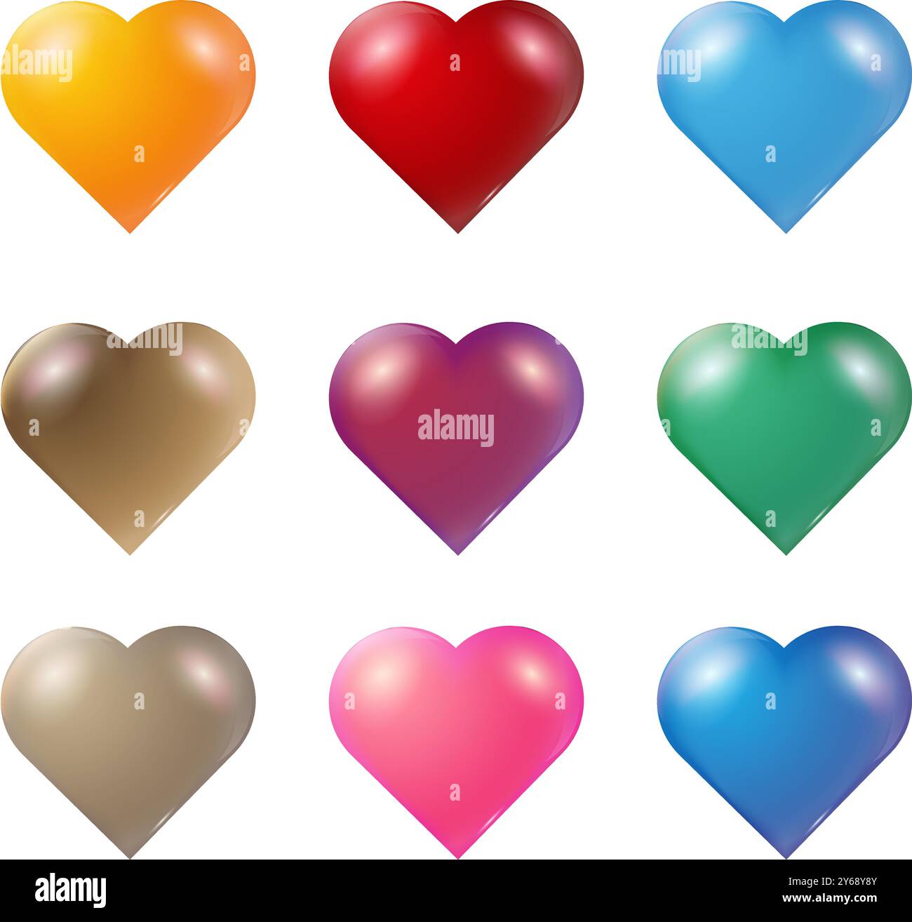 cute hearts in different colors and forms Stock Vector Image & Art - Alamy
