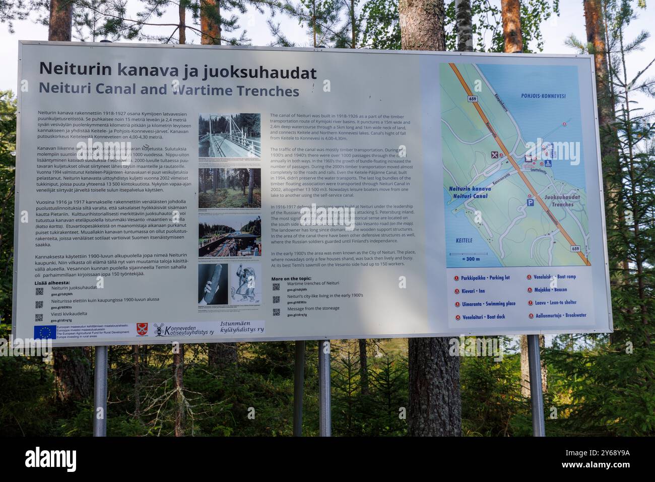 Map and info of the Neituri canal (Neiturin kanava) area and info about ...