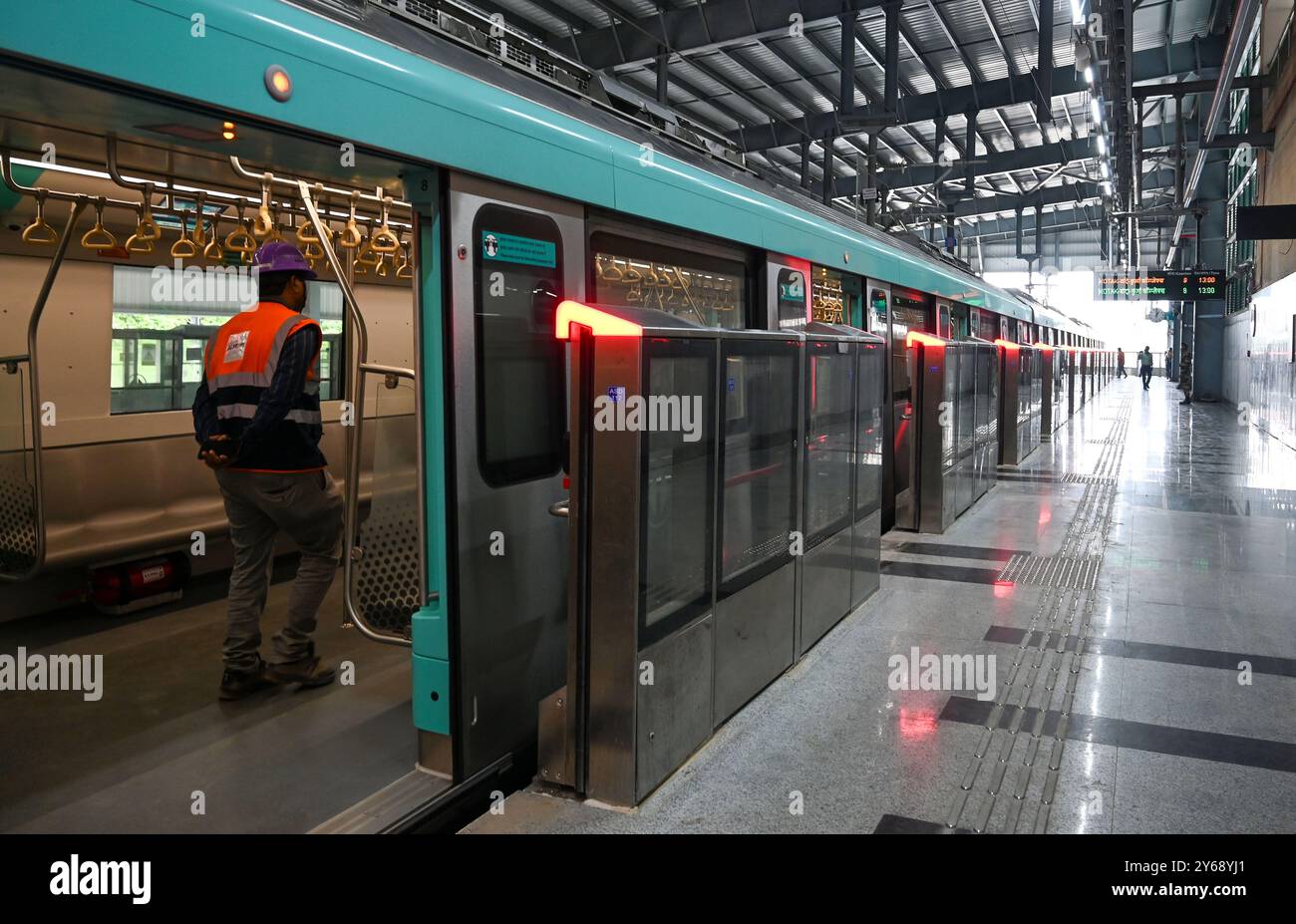 MUMBAI, INDIA - SEPTEMBER 24: First look at newly constructed Metro ...