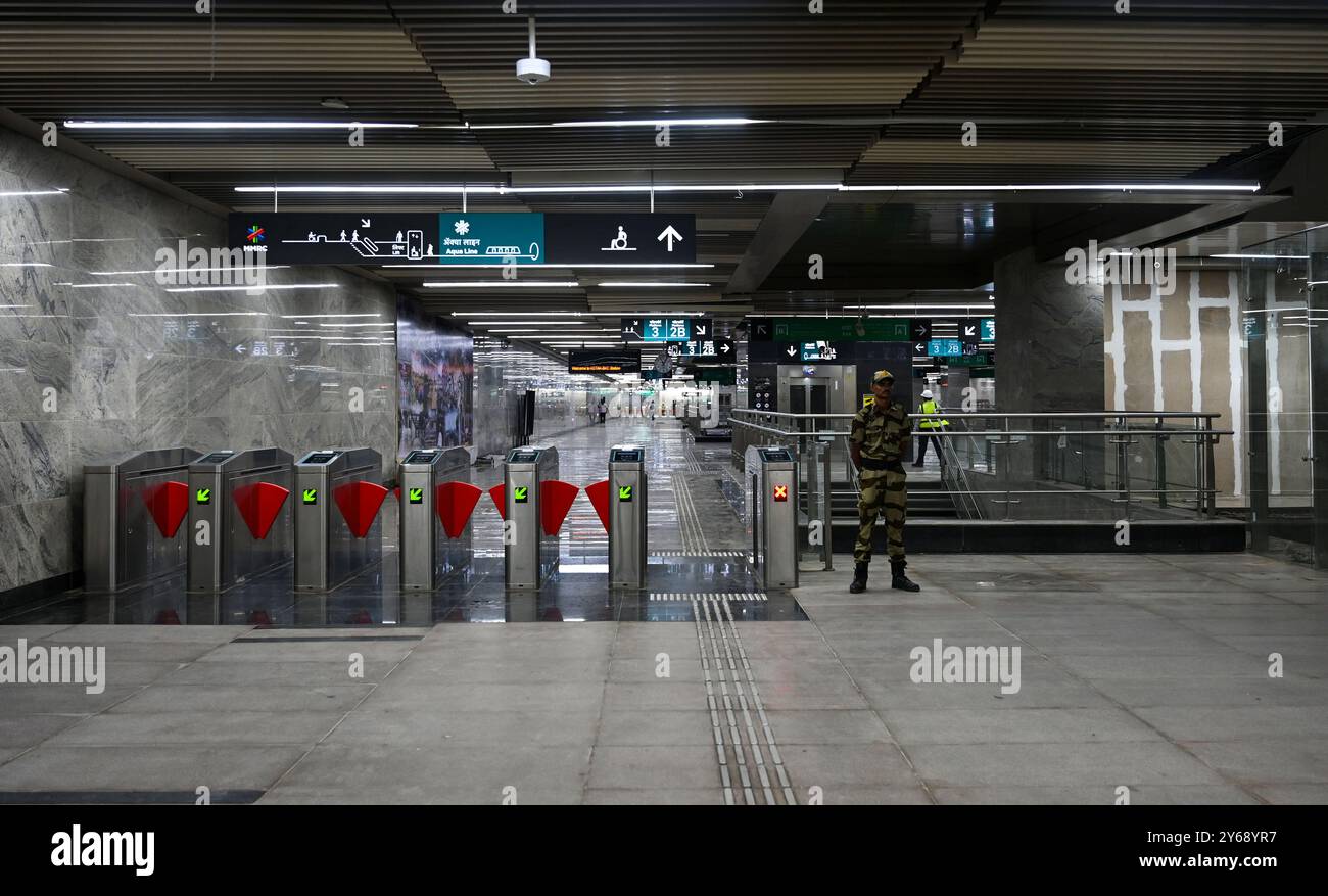 MUMBAI, INDIA - SEPTEMBER 24: First look at newly constructed Metro ...