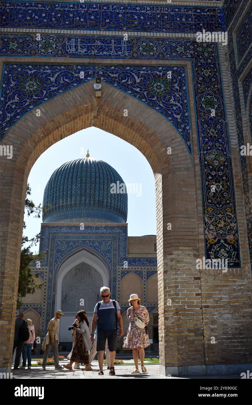 Samarkand, Uzbekistan - Sept 10, 2024: The mausoleum of Amir Timur Gur ...