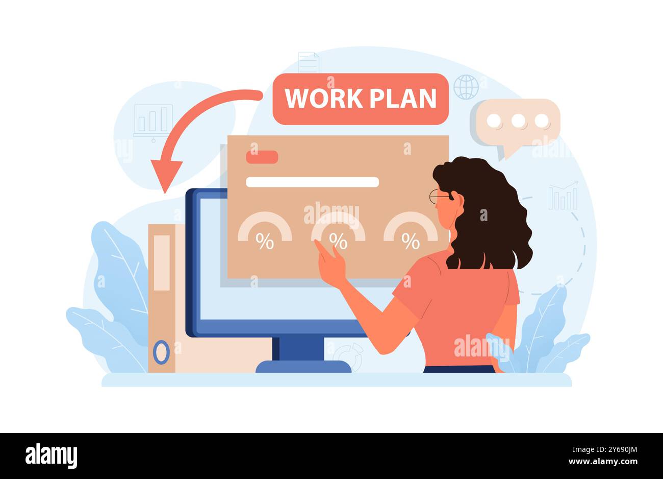 Hybrid work. Characters with a flexible schedule, working from office ...