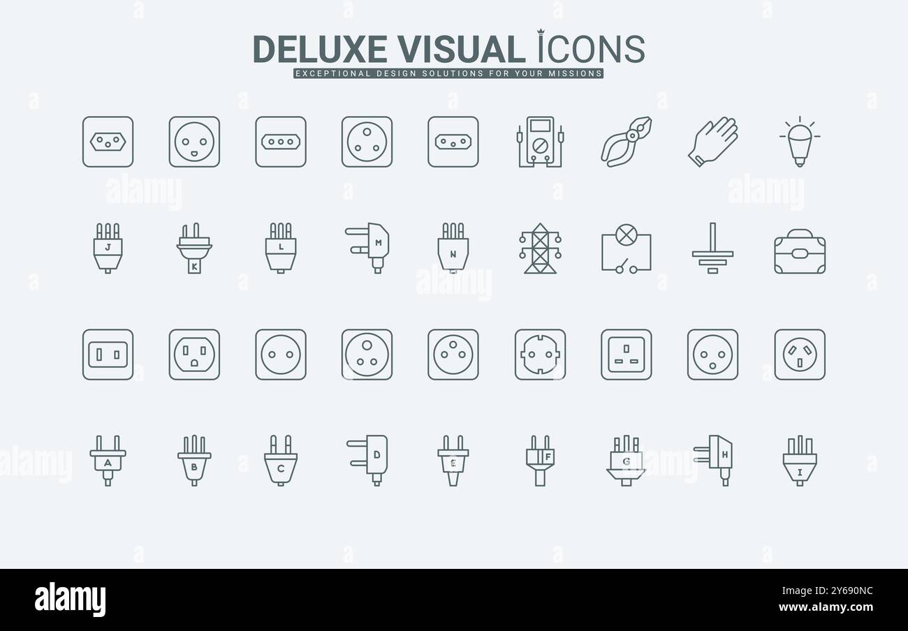 Power tower, electrician tools, outlet grounding, and light bulb thin ...